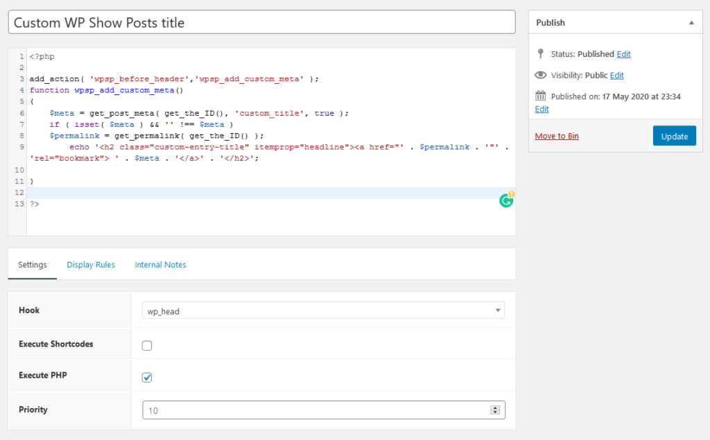 Generatepress Replace Wp Show Posts Title With A Custom Field